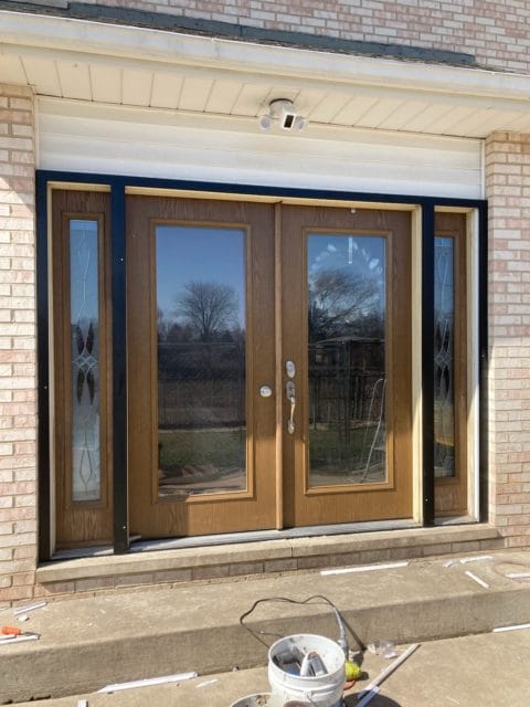 Double Security Storm Door With Sidelites Defender Steel Door & Window ...
