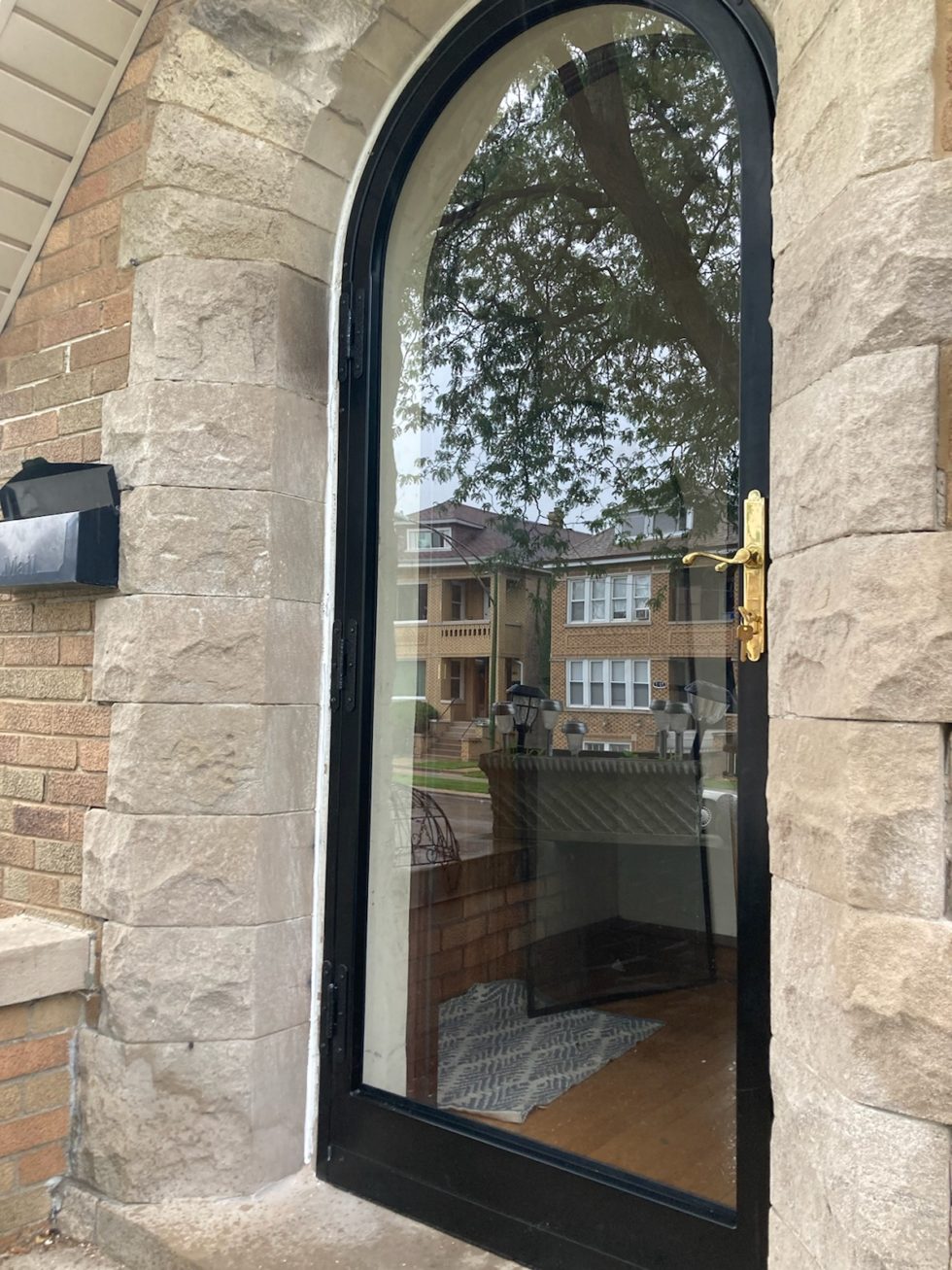 Round Top Full View Storm Door Defender Steel Door & Window Company Chicago